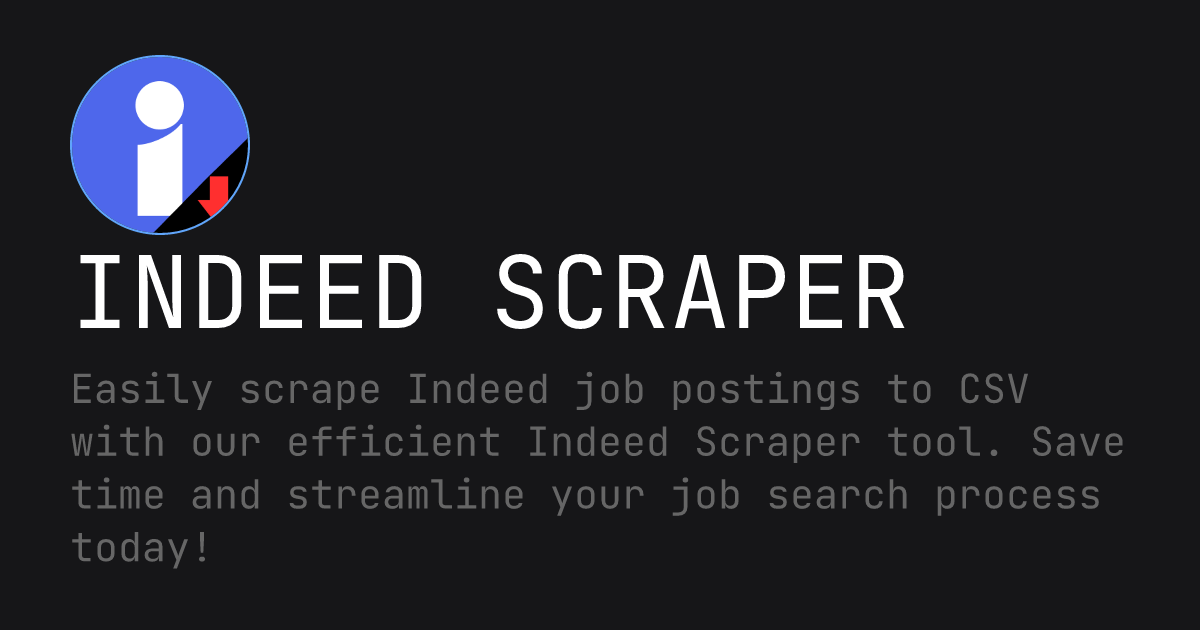 Indeed Scraper - Scrape Indeed job postings to CSV. Indeed Scraper - Scrape Indeed job postings to CSV.